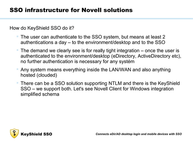 GWAVACon 2013: Keyshield SSO Infrastructure for Novell Technologies | PPT