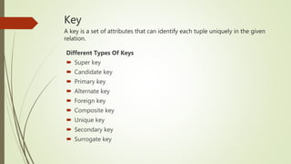 Keys in Database Management System | PPTX | Databases | Computer ...