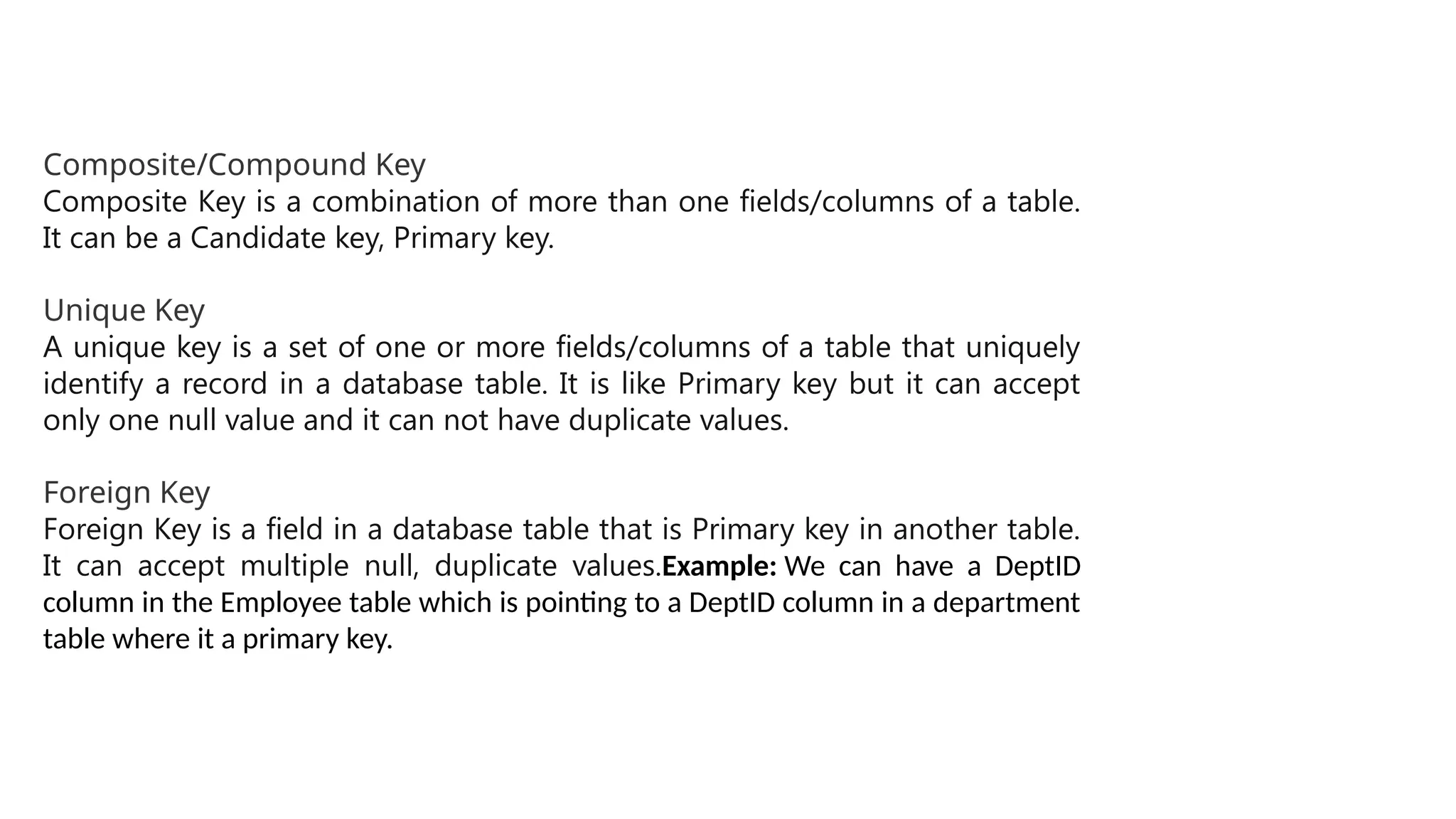 KEYS IN DBMS.pptx soap ui kkeys and eclipse id | PPT