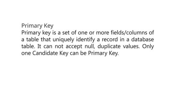 KEYS IN DBMS.pptx soap ui kkeys and eclipse id | PPT