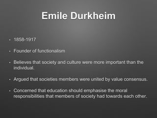 Key Sociologists (Marxists and Functionalists) | PPTX