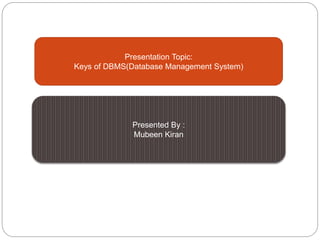 Keys presentation | PPTX