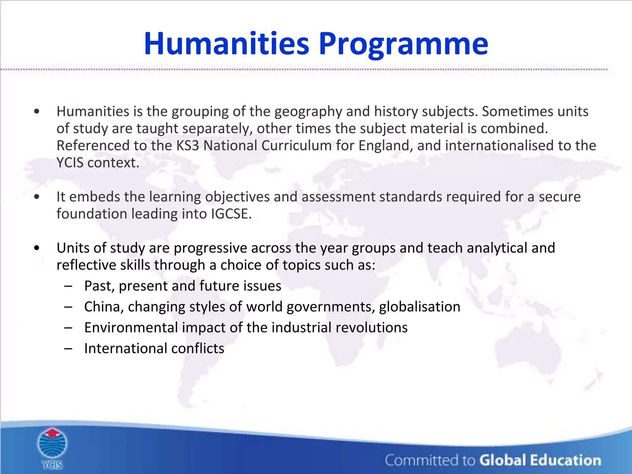 Yew Chung International School of Beijing Key Stage 3 Introduction | PPTX