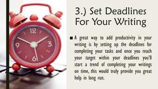 Key Steps To Become A Productive Writer | PDF | Freelance Writing ...