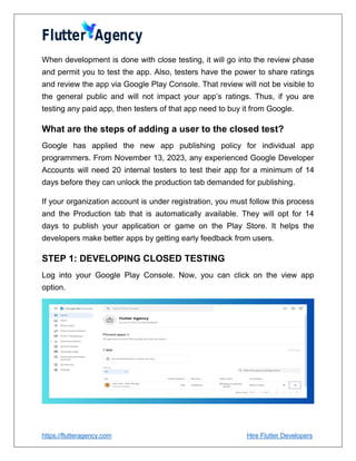 Key Steps To Follow For Google Play Store Closed Testing | PDF