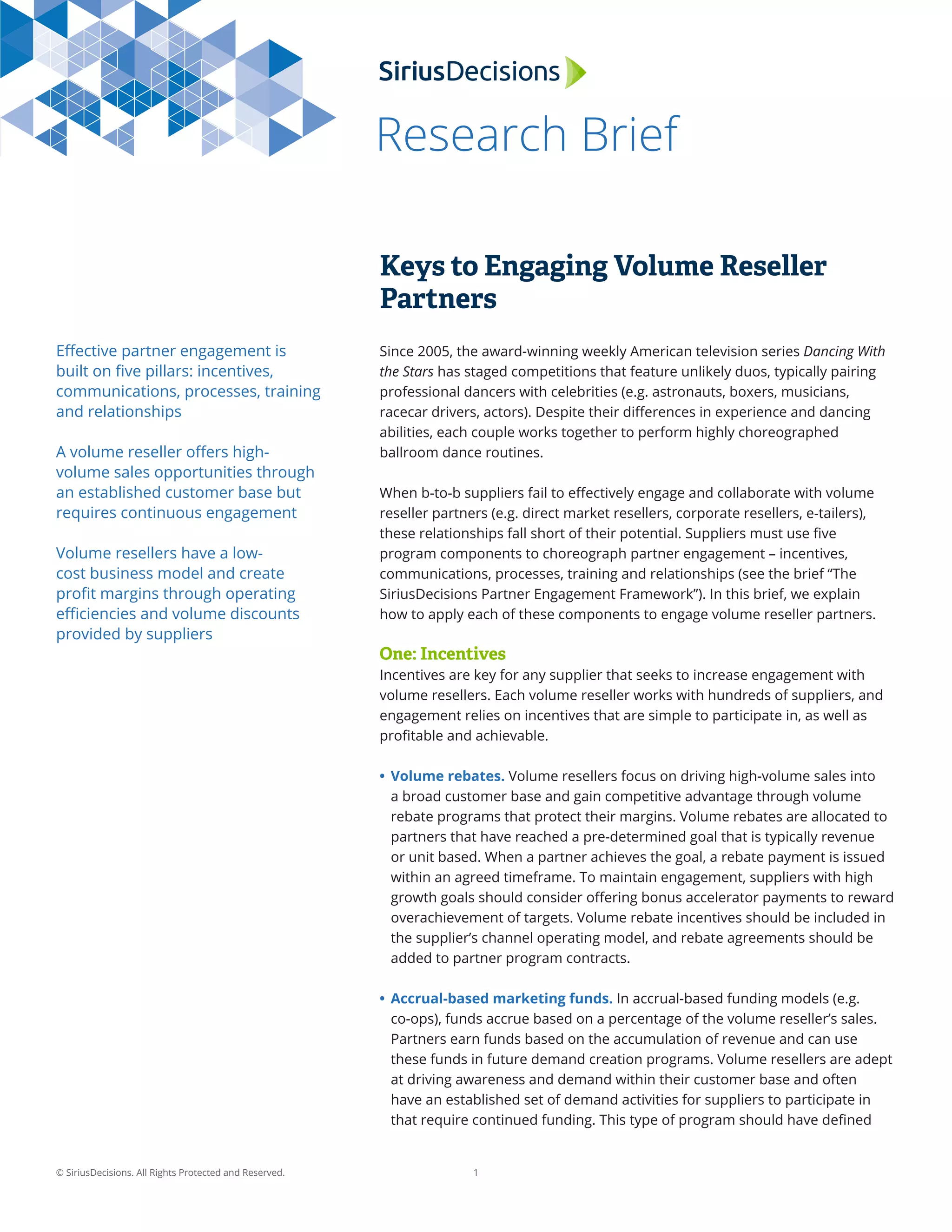 SiriusDecisions Channel Sales Strategies Research Brief: Keys to ...
