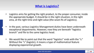 Keys to logistics management and supply chain management | PPTX
