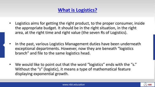 Keys to logistics management and supply chain management | PPTX