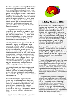 Keys to Success in Value-Added Agriculture | PDF