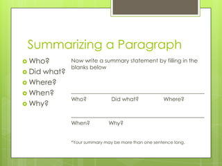 Summarizing | PPT