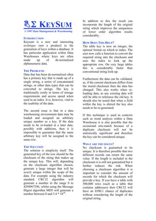 Keysum - Using Checksum Keys | PDF