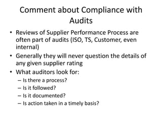 Key supplier rating process | PPTX | Business Operations | Business