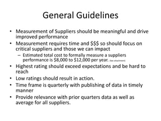 Key supplier rating process | PPTX | Business Operations | Business