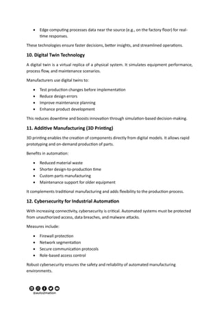 Key Technologies Behind Industrial Automation in Manufacturing | PDF