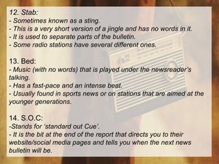 Key terms for radio news bulletins | PPTX