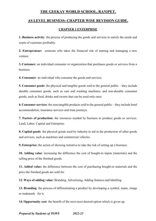 CAIE AS LEVEL BUSINESS | PDF