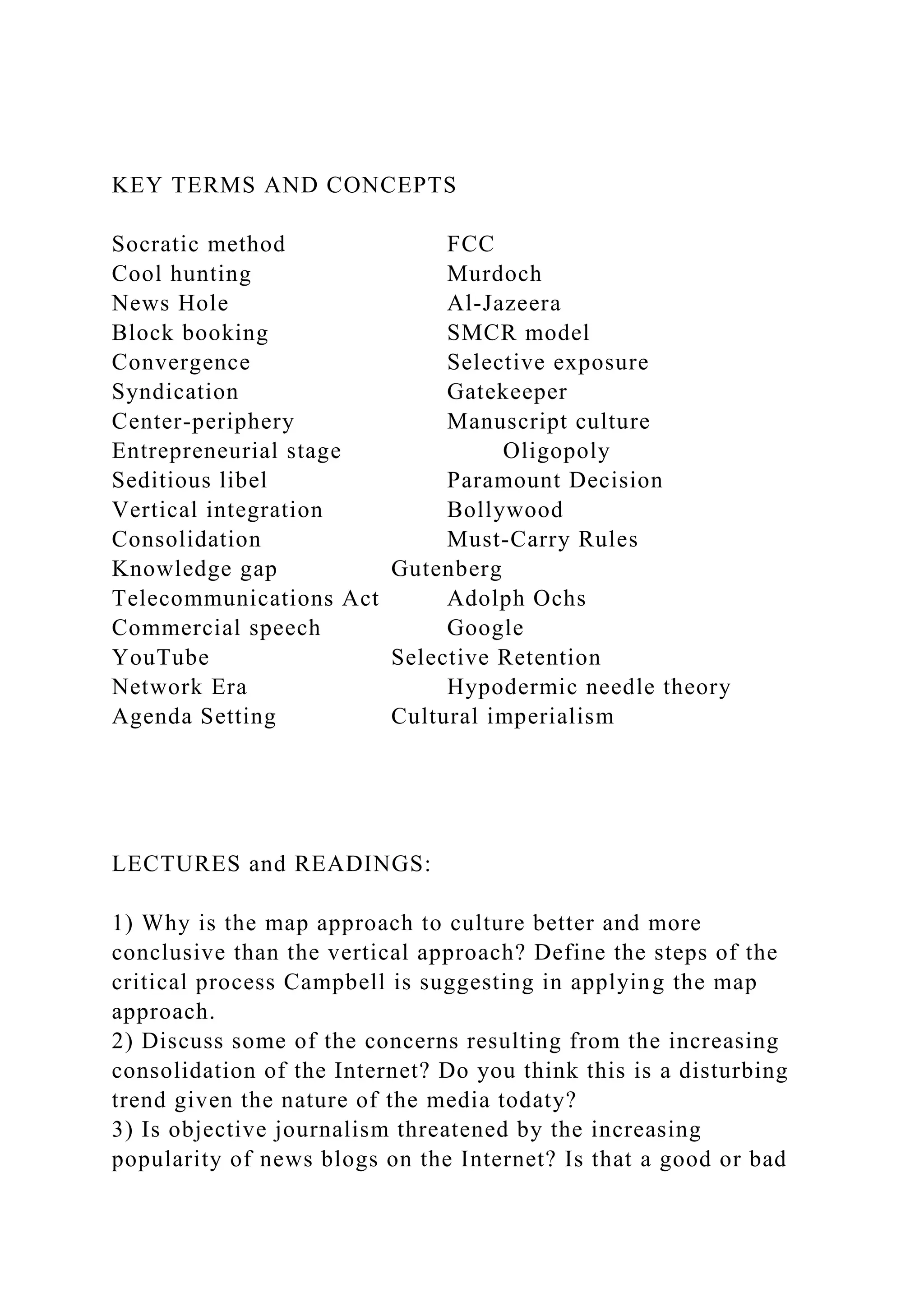 KEY TERMS AND CONCEPTSSocratic methodFCCCool huntingM.docx