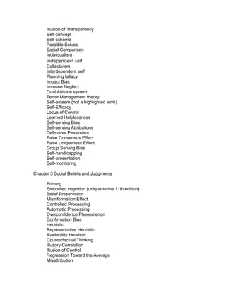 Key terms for psychology 13 social psychology | PDF