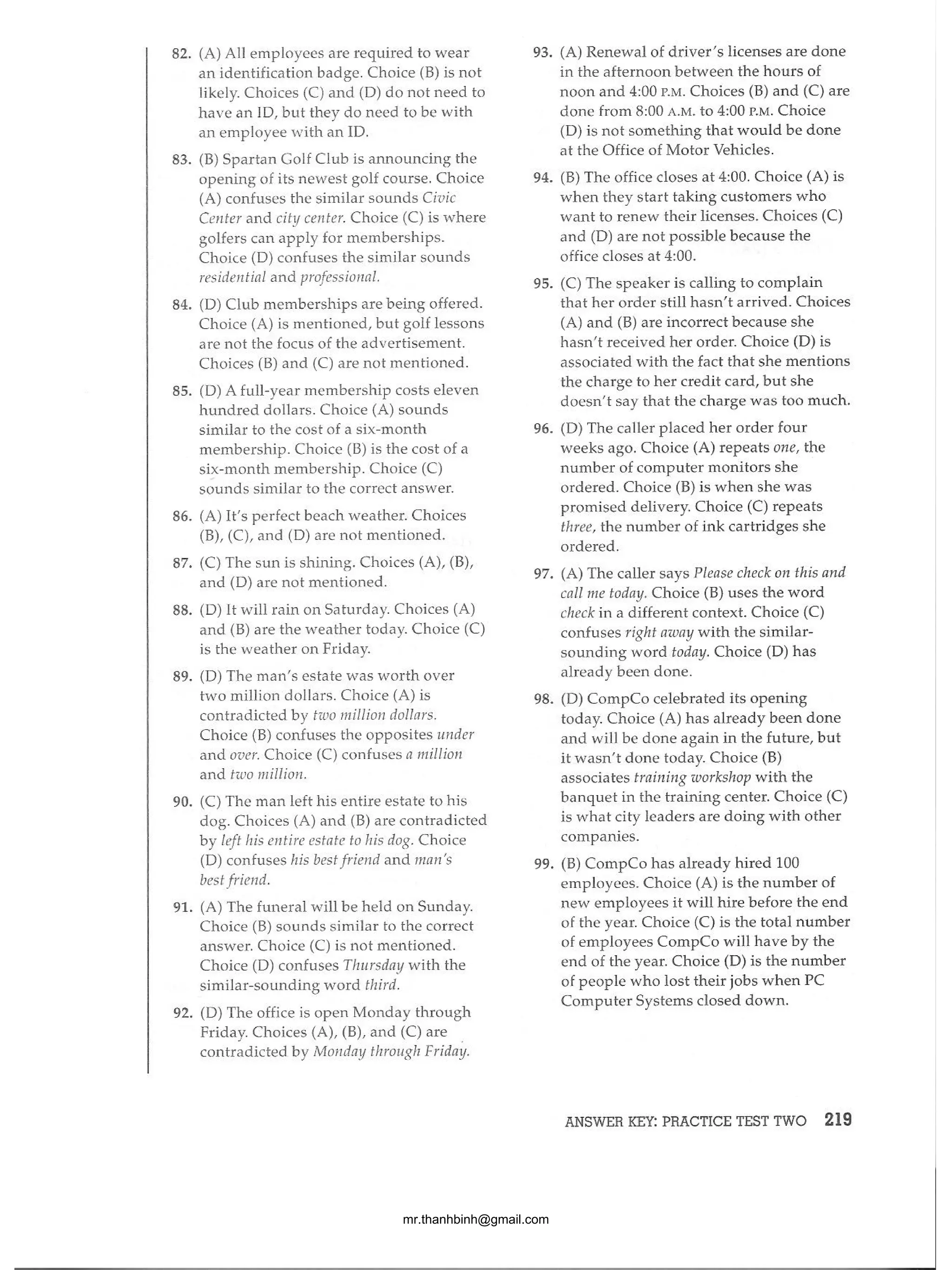 Key toeic practice_2 | PDF