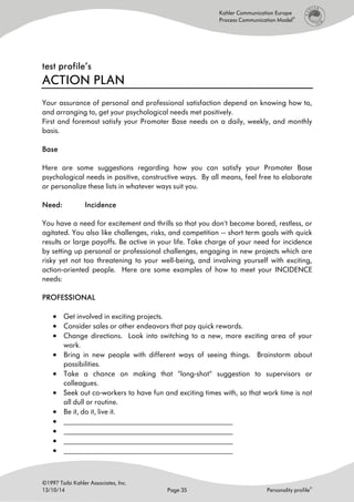 Key to me profile - Process Communication Model | PDF