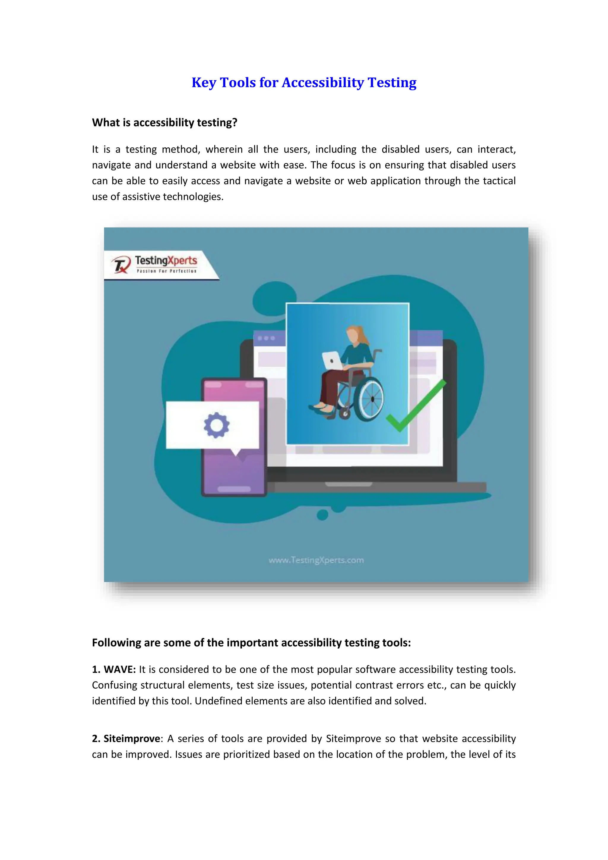 Key Tools for Accessibility Testing for Websites | PDF