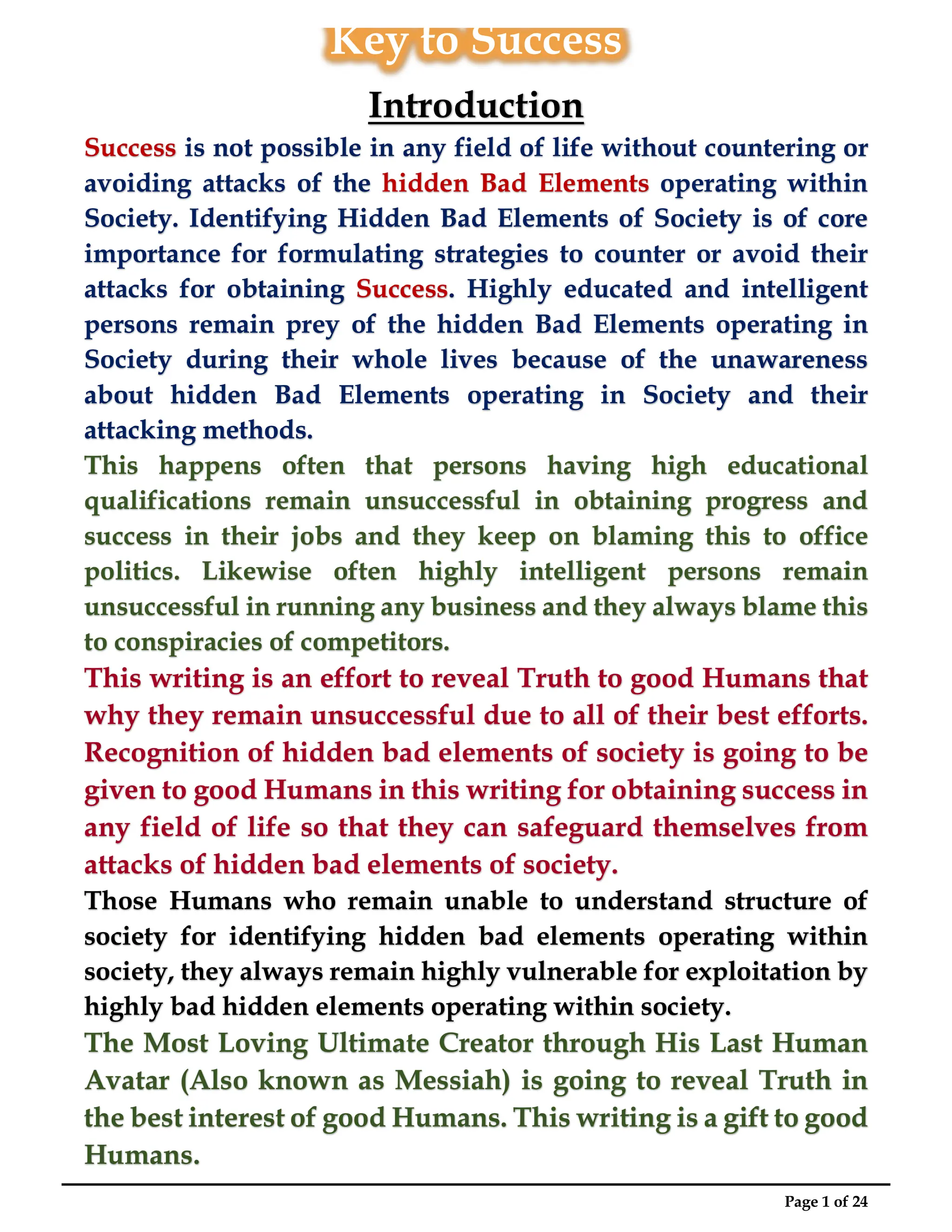 Key to Success - A Gift for Good Humans to Read | PDF