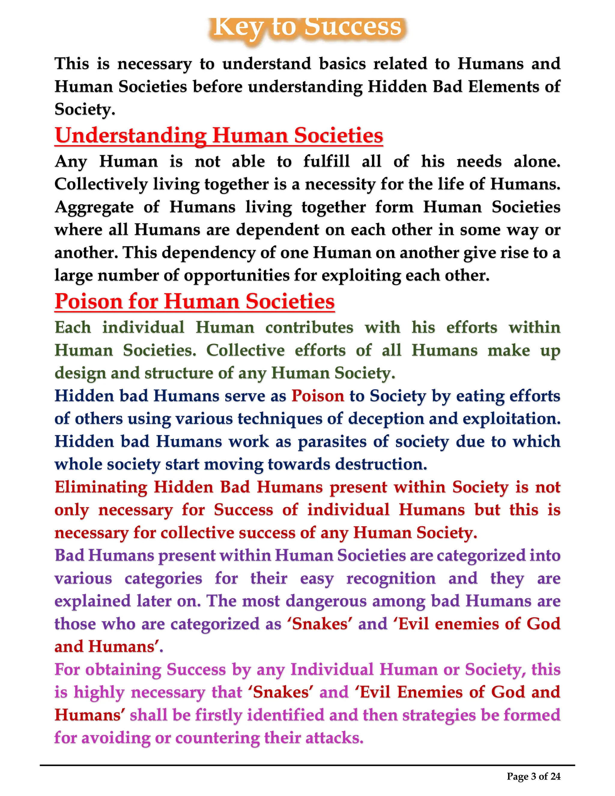 Key to Success - A Gift for Good Humans to Read | PDF