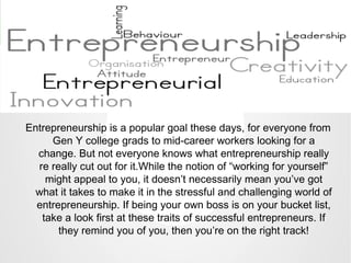 Key traits of successful entrepreneurs | PPT