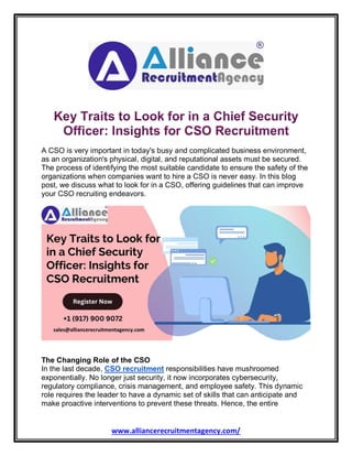 Key Traits to Look for in a Chief Security Officer Insights for CSO ...