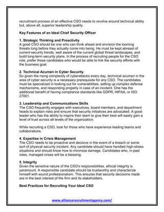Key Traits to Look for in a Chief Security Officer Insights for CSO ...