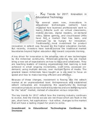 Innovation in Educational Technology