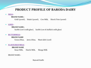 presetaton on baroda dairy | PPTX