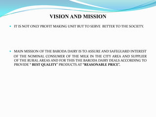 presetaton on baroda dairy | PPTX