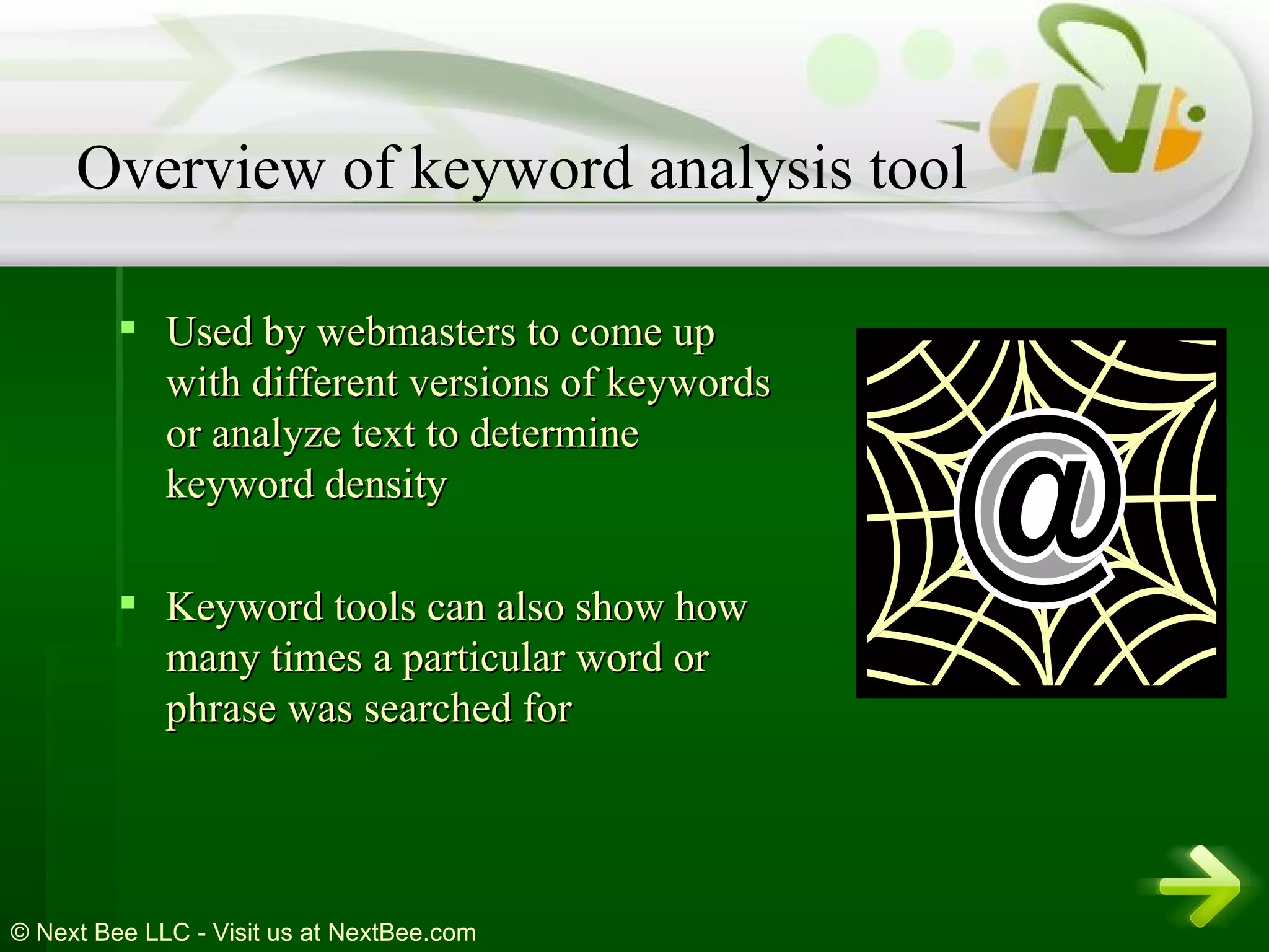 Keyword Analysis Tool | PPT