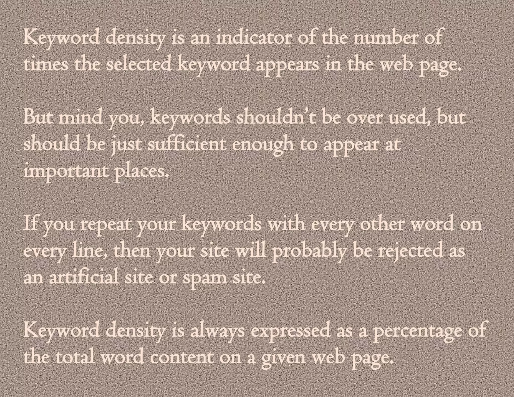 Keyword density | PPT