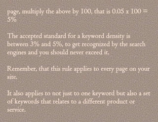 Keyword density | PPT
