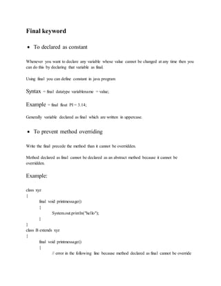 Keyword of java | PDF