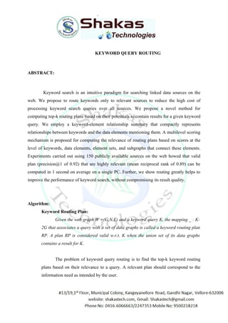 Keyword query routing | PDF