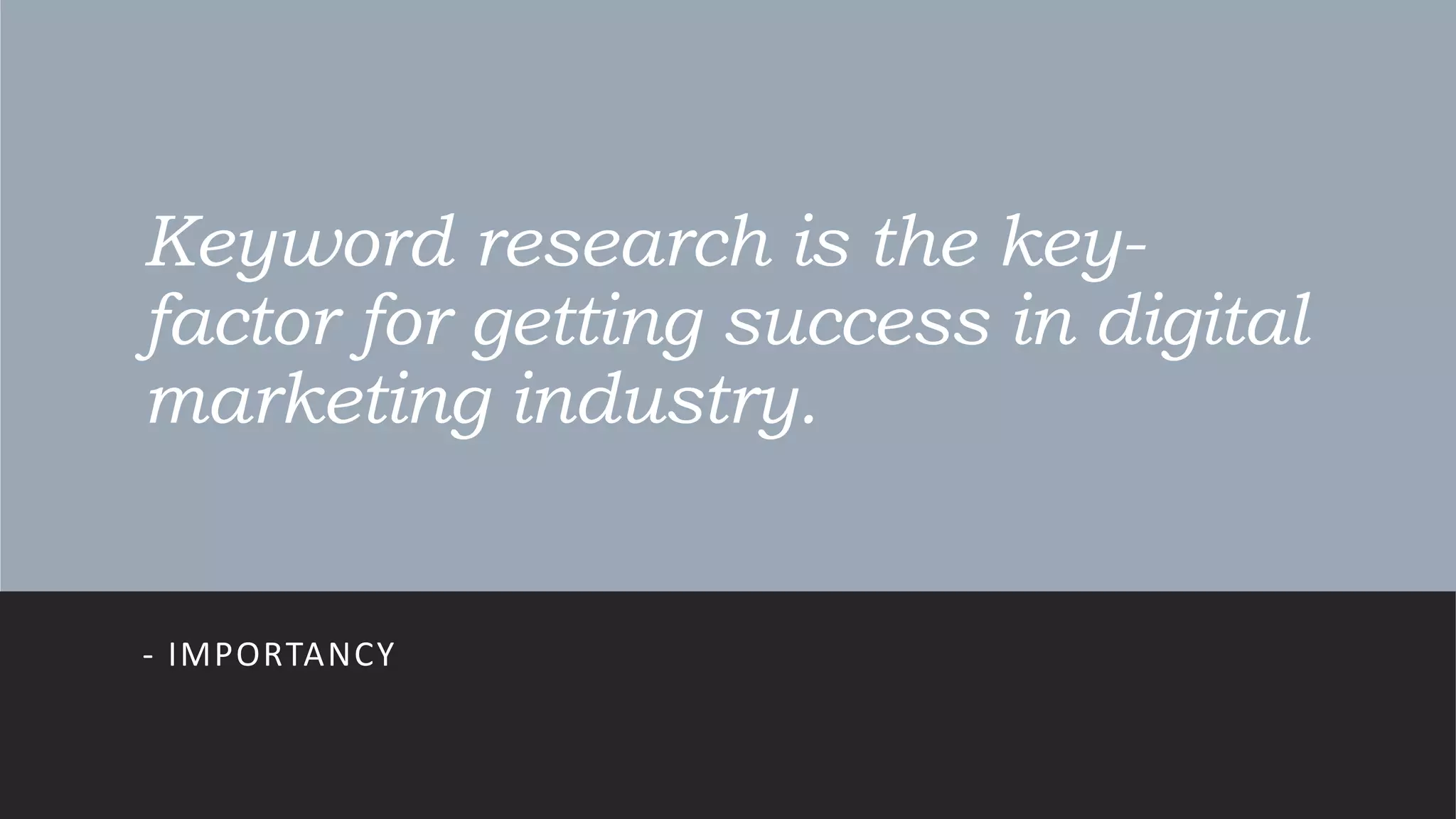 Keyword research | PPT