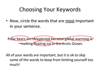 Choosing your Keywords | PPT | Environment | Science