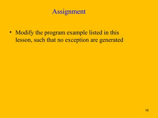 Keywords for exceptions.44