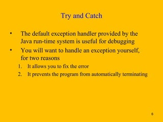 Keywords for exceptions.44