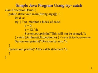 Keywords for exceptions.44
