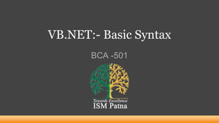 Keywords, identifiers and data type of vb.net
