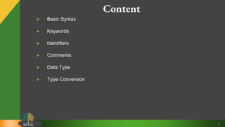 Keywords, identifiers and data type of vb.net