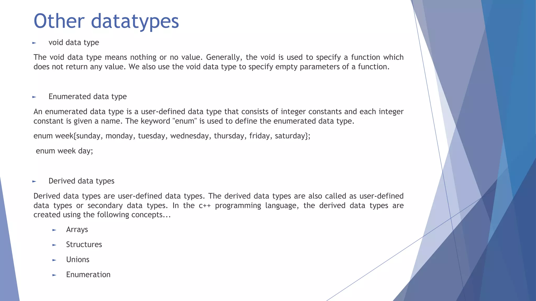 Keywords Identifiers Datatypes In C Ppt