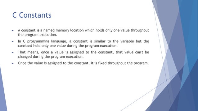 Keywords Identifiers Datatypes In C Ppt