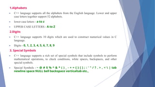 Keywords, identifiers ,datatypes in C++ | PDF