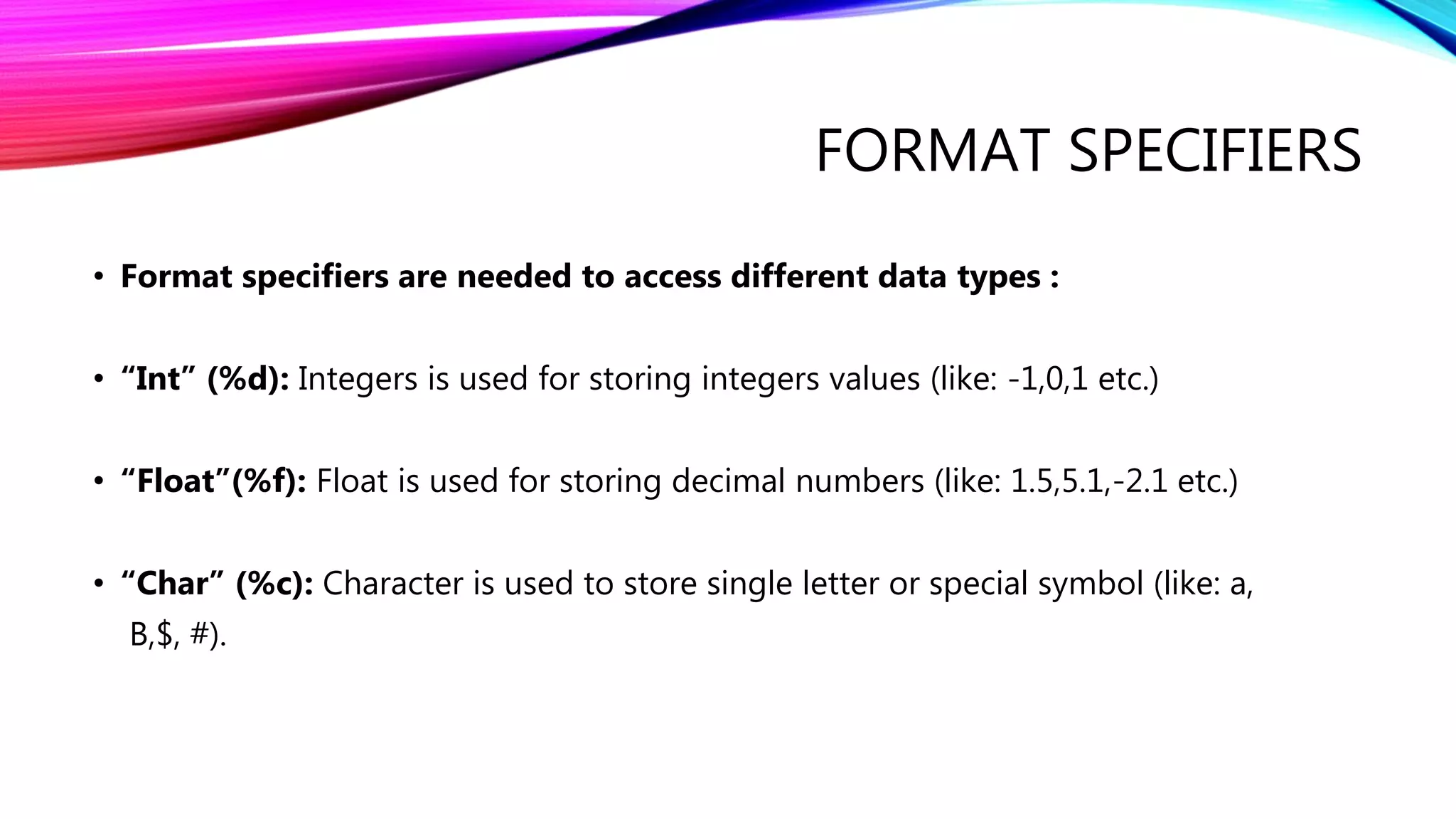 Keywords in c language | PPTX
