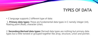 Keywords in c language | PPTX